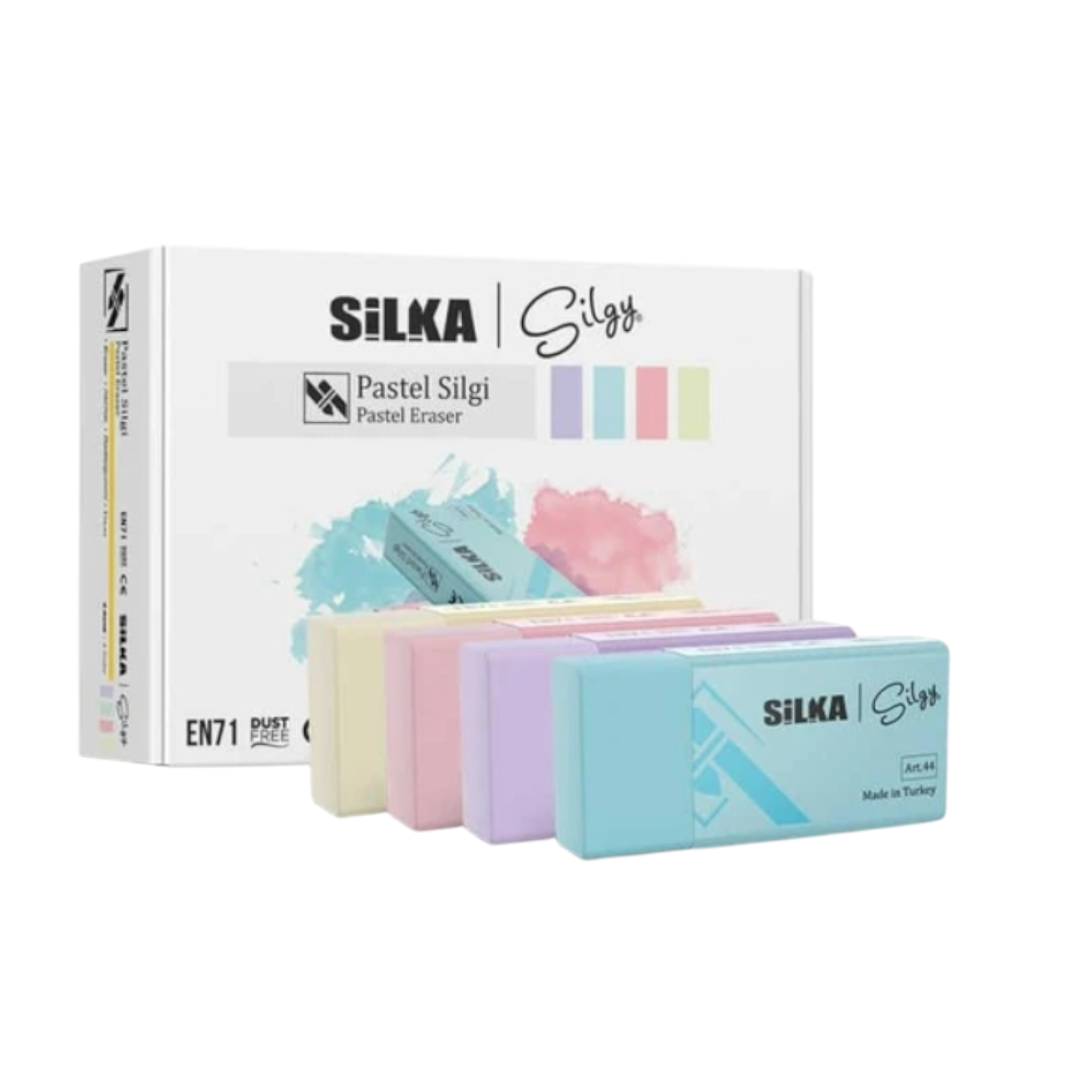 Silka ART44 eraser – Set of 24pieces/medium – pastel- 4 colors – Elite ...