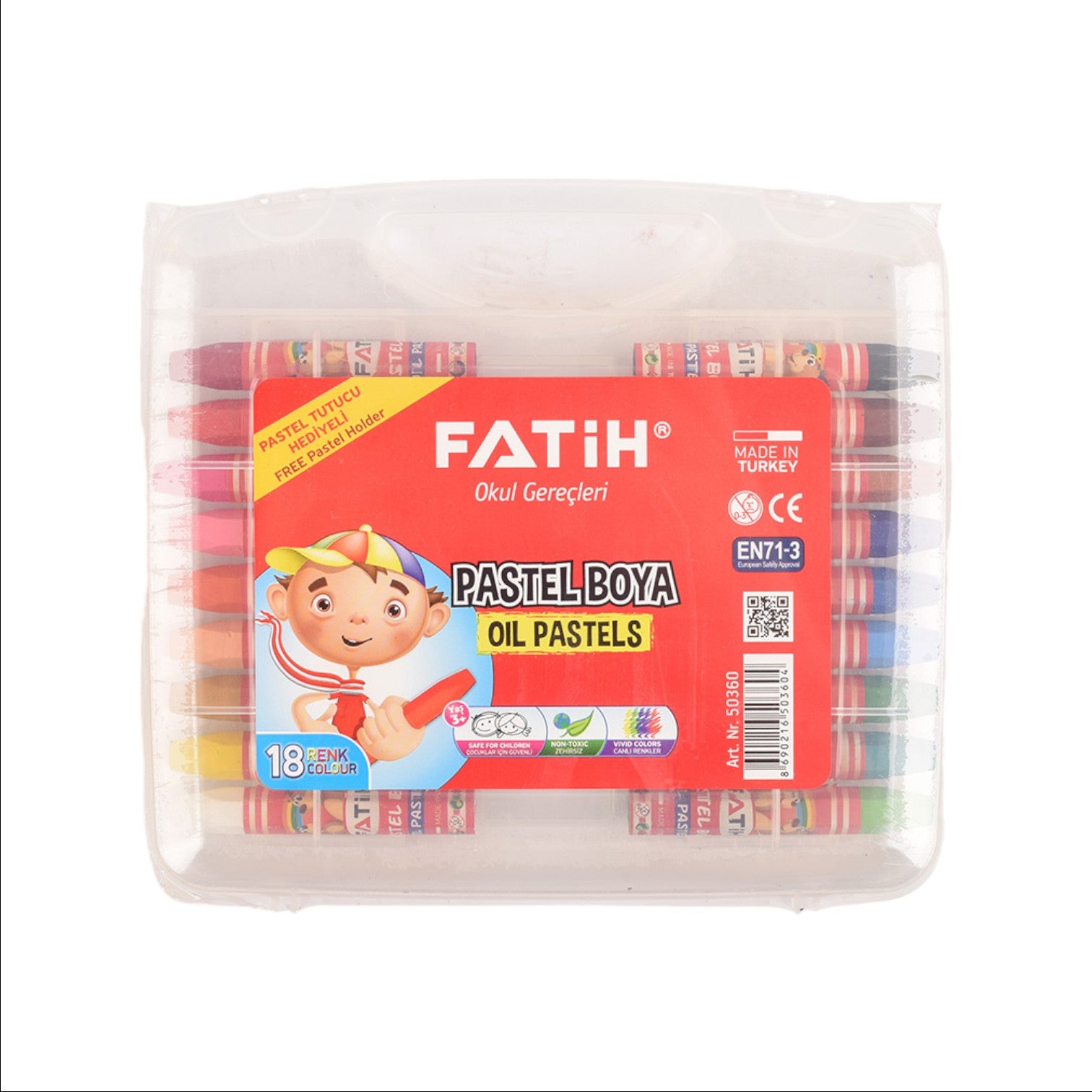 Fatih 50360 Oil Pastels – Set Of 18 Colors – Elite Stationery El Sahhar