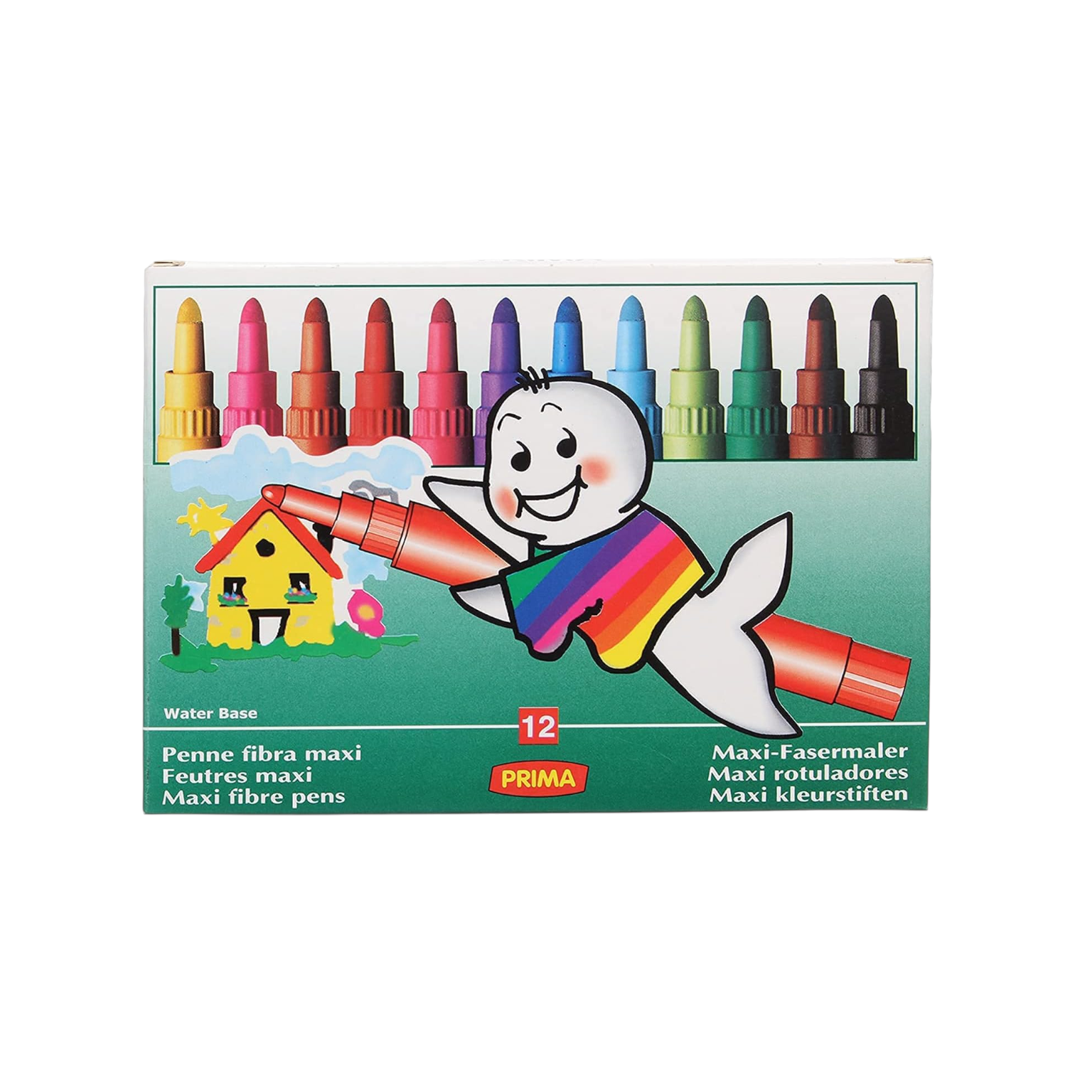 Prima Jumbo Fibre-Tip Coloring Pens 12 Colors – Elite Stationery House