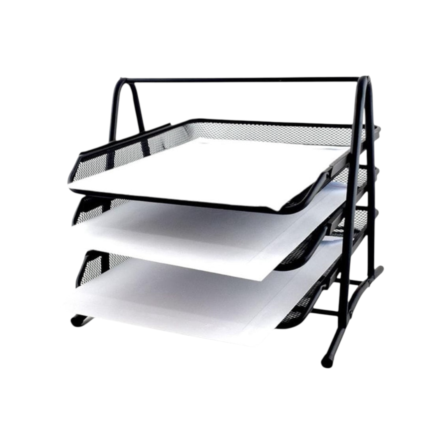 Desk Deposit Tray 3 Layer, A4 Letter Paper Mesh Storage Organizer ...