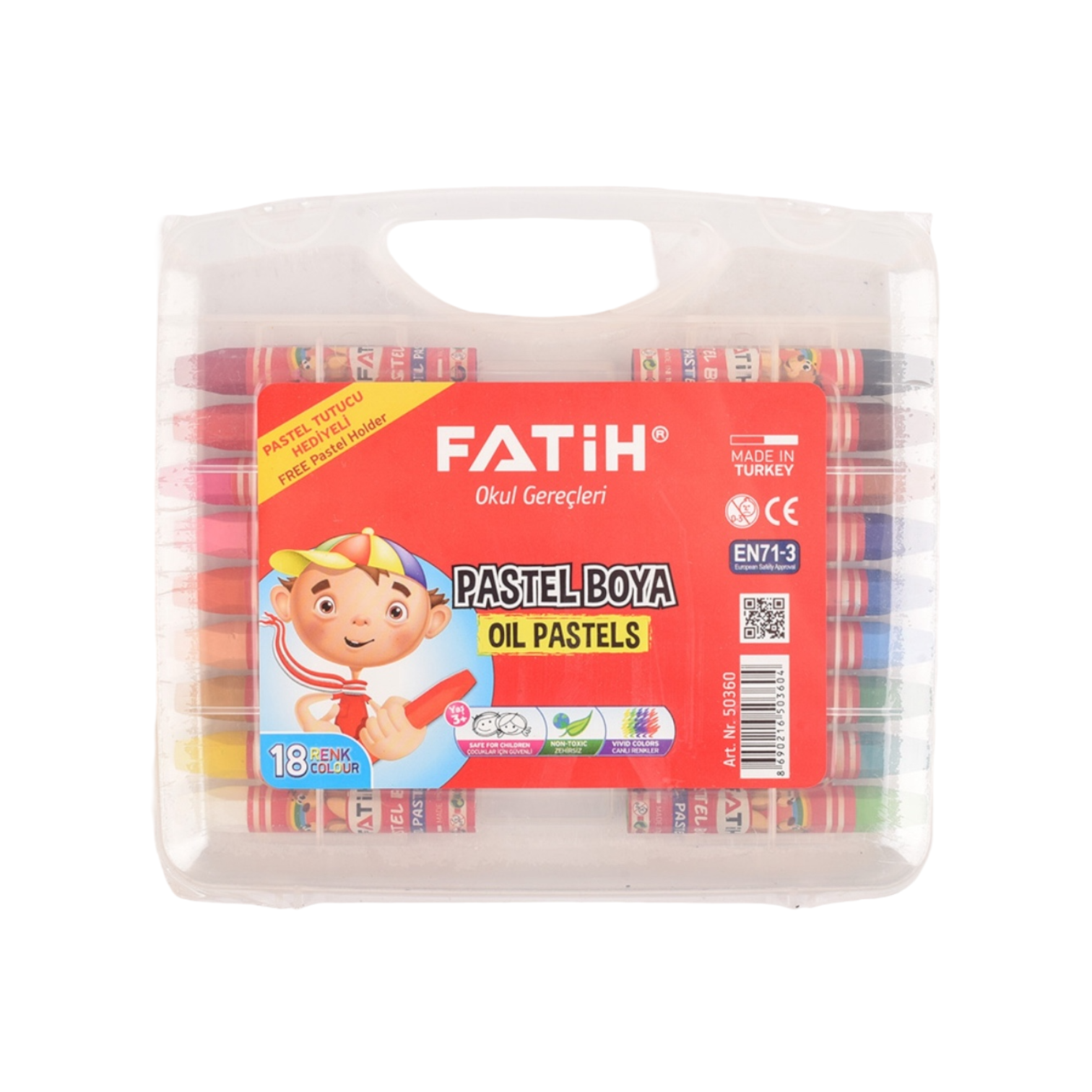 Fatih 50330 oil pastels – Set of 18 colors – Elite Stationery El Sahhar