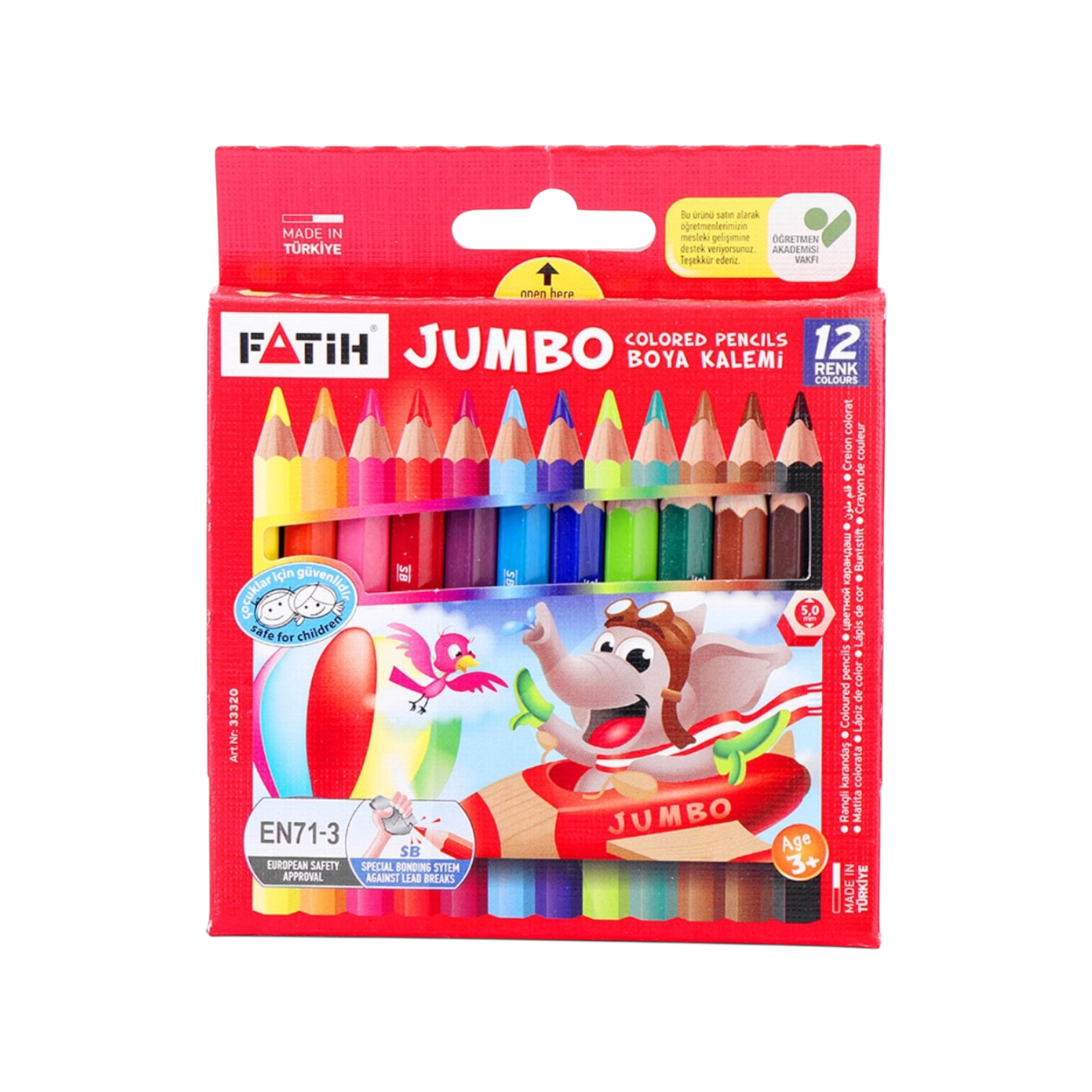 Fatih 33320 Jumbo short color pencil – Set of 12 colors – Elite ...