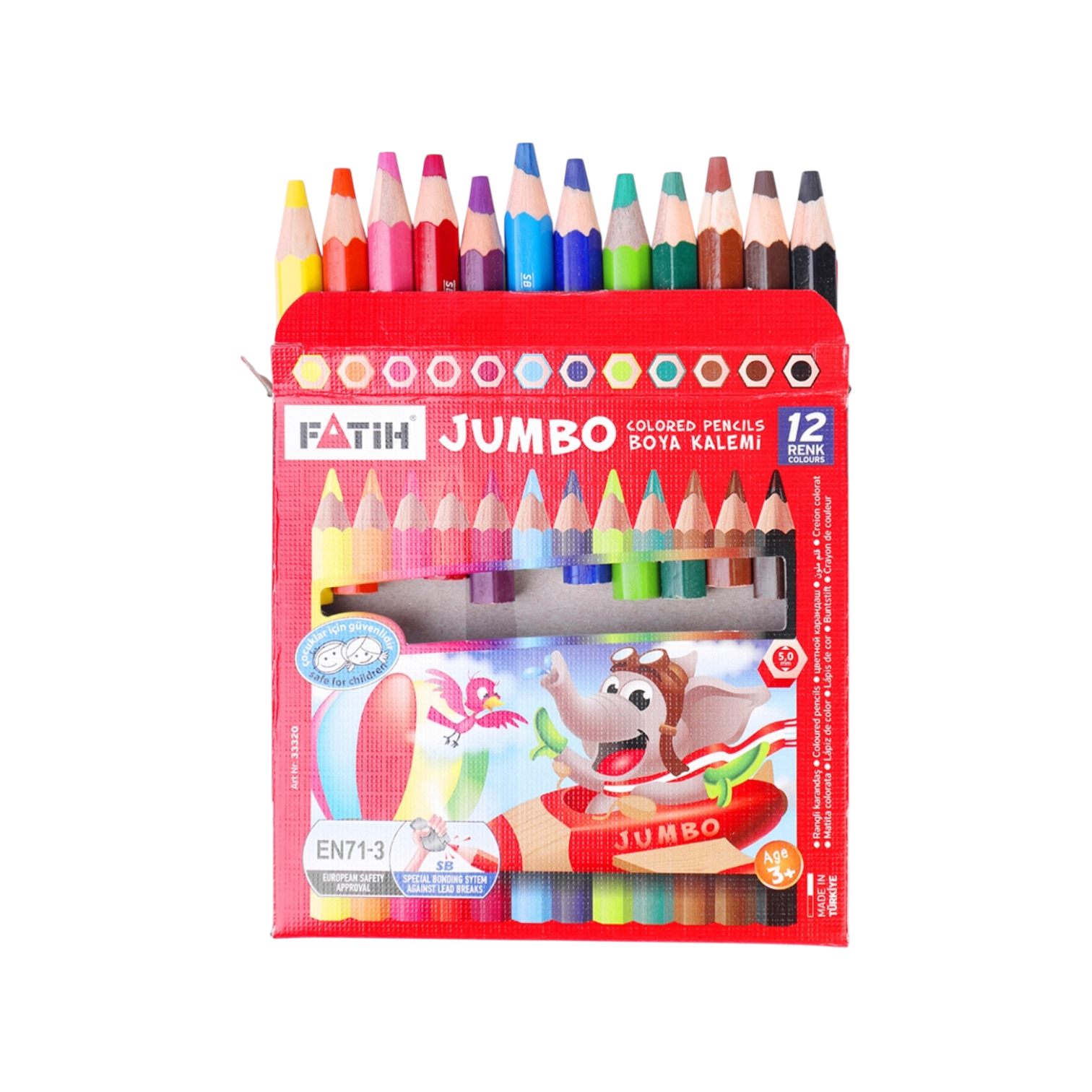 Fatih 33320 Jumbo short color pencil – Set of 12 colors – Elite ...