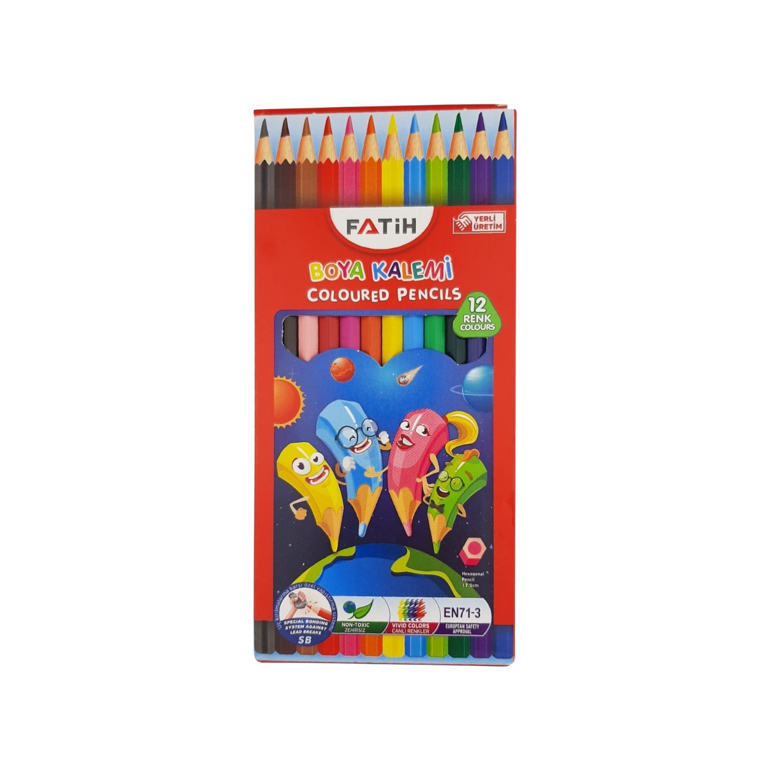 Fatih 33112 long color pencil – Set of 12 colors – Elite Stationery El ...