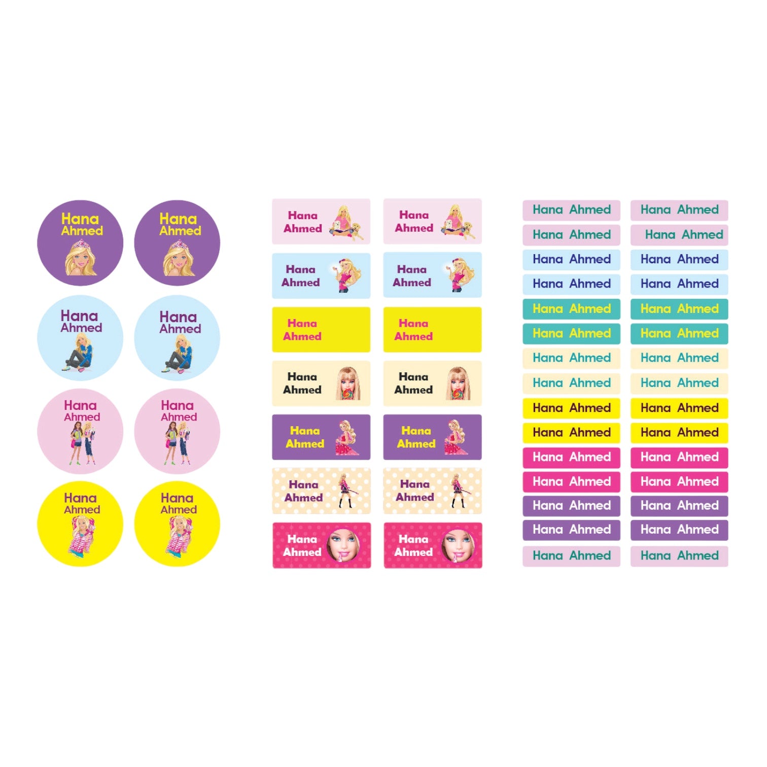 Barbie Name Tag – Elite Stationery El Sahhar