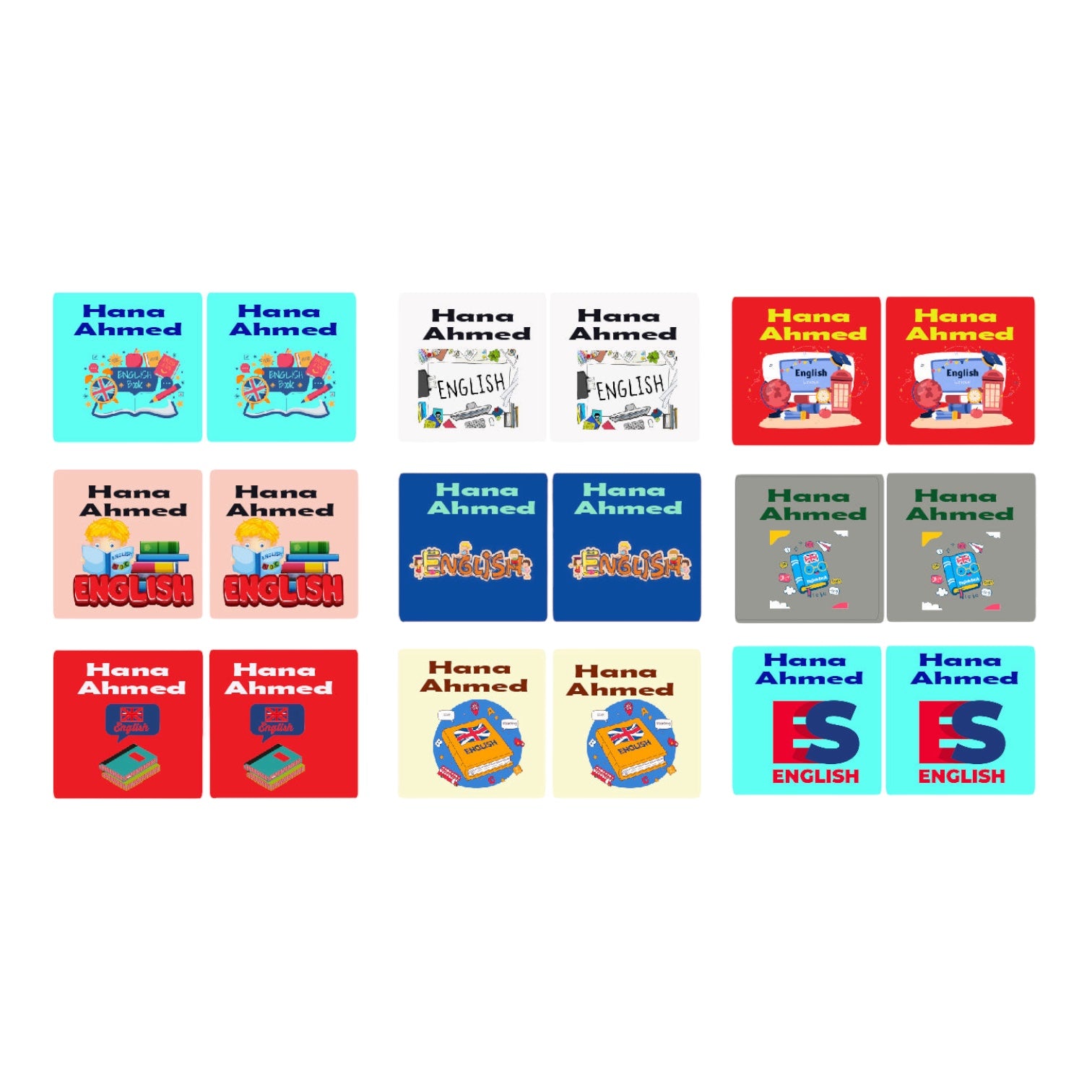 Subject Name Tag ENGLISH – Elite Stationery El Sahhar