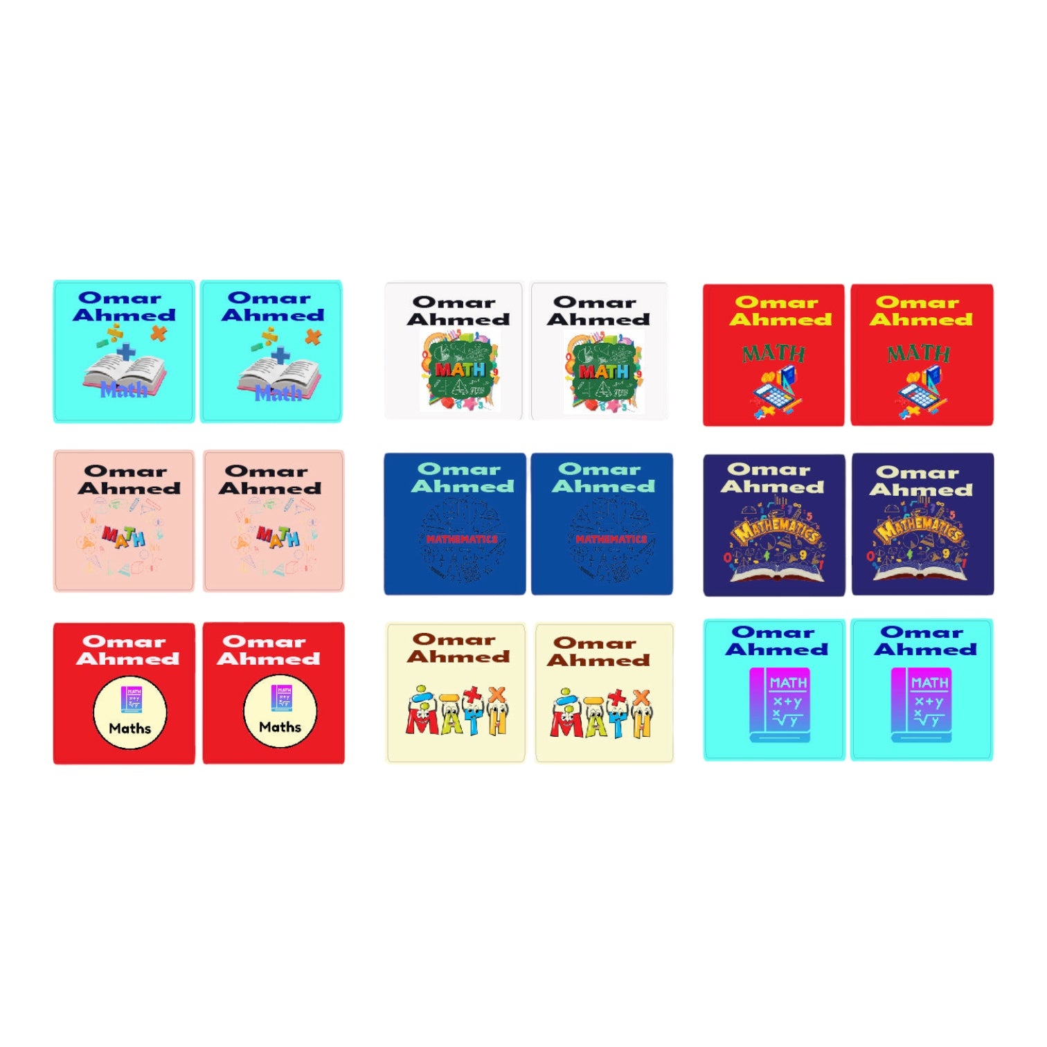 Subject Name Tag MATH – Elite Stationery House