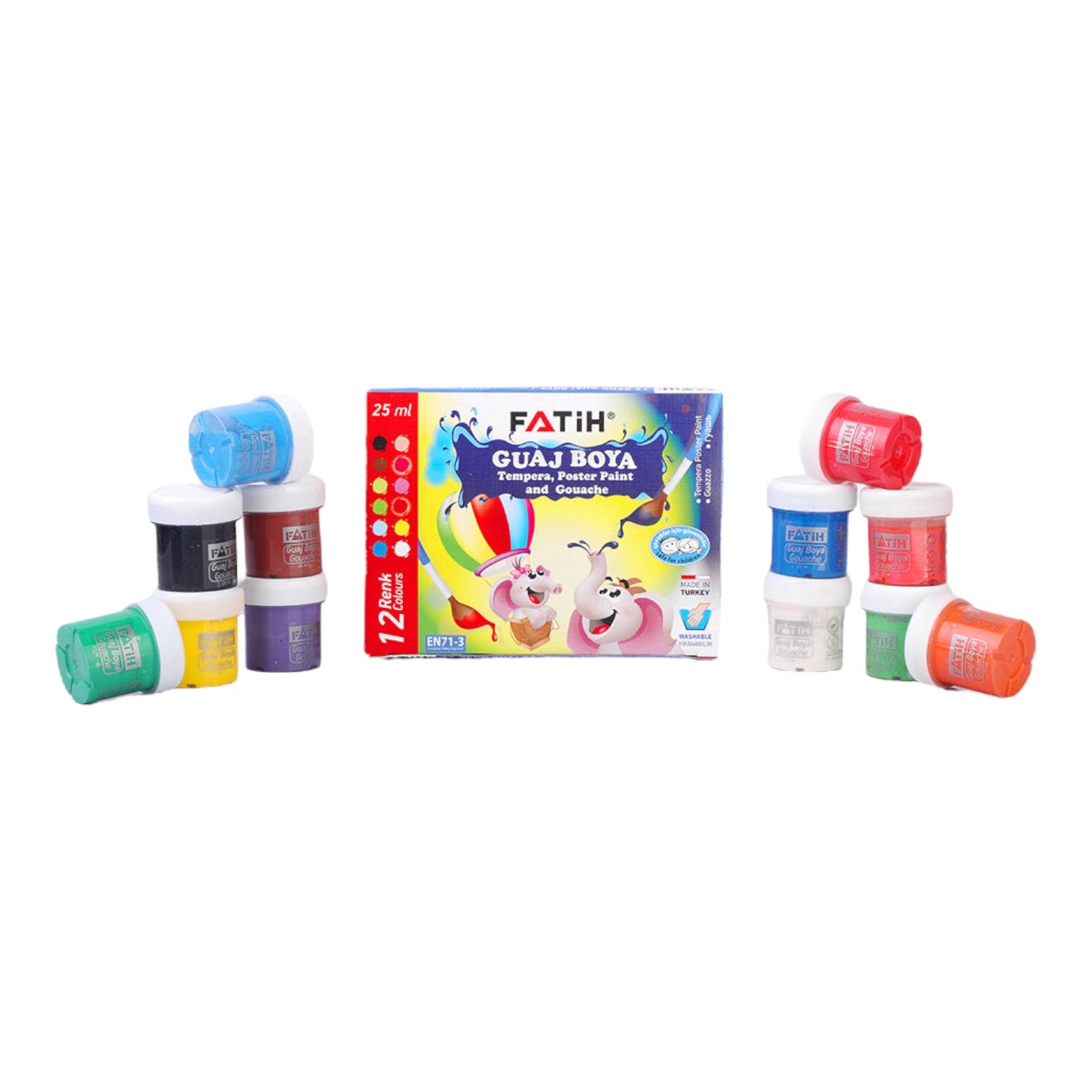 Fatih 50420 Poster Paint, 25 Ml – Set Of 12 Colors – Elite Stationery House