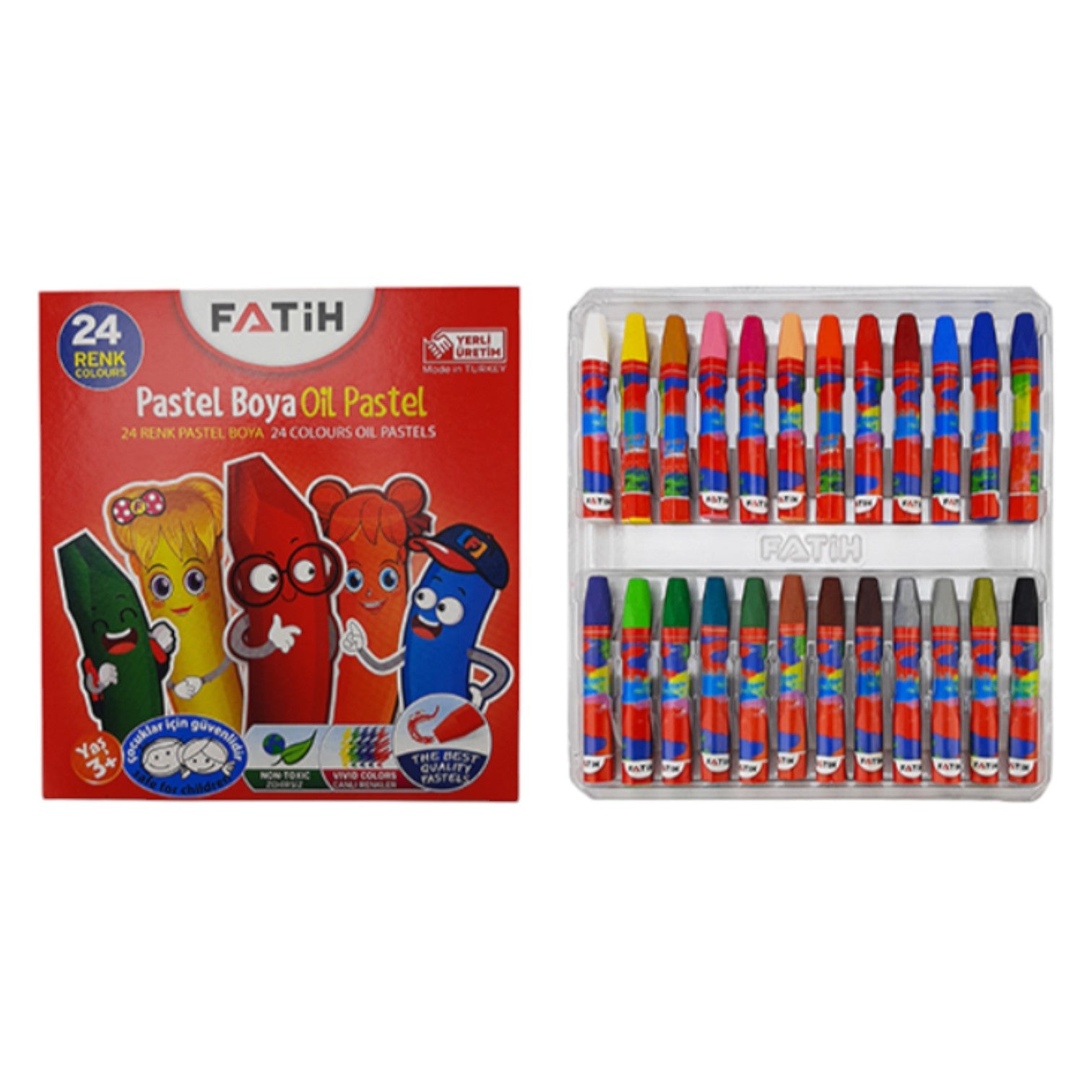 Fatih 50340 Oil Pastels – Set of 24 Colors – Elite Stationery El Sahhar