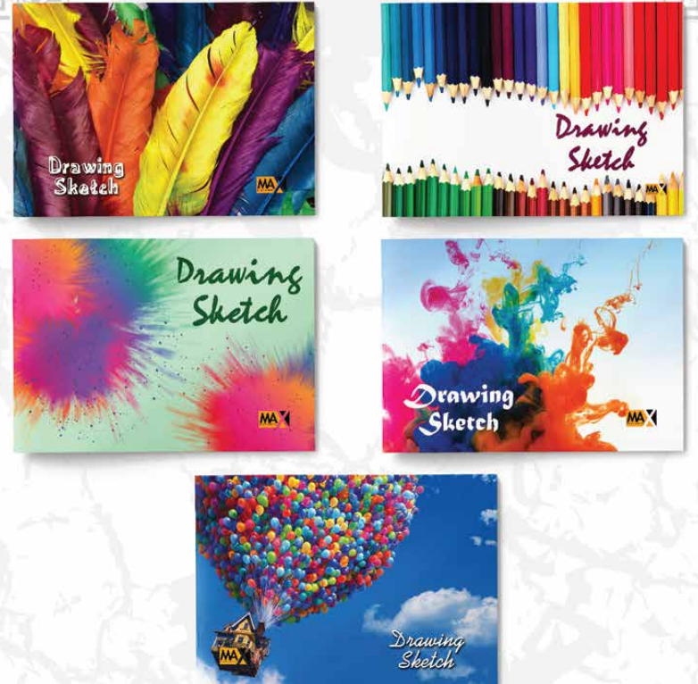 Max Stationery Stapled Drawing Sketch Book – Elite Stationery El Sahhar