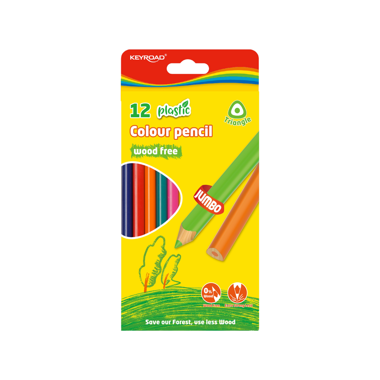 Keyroad Triangular Jumbo 12 Colors Plastic Body - Model KR972396 ...