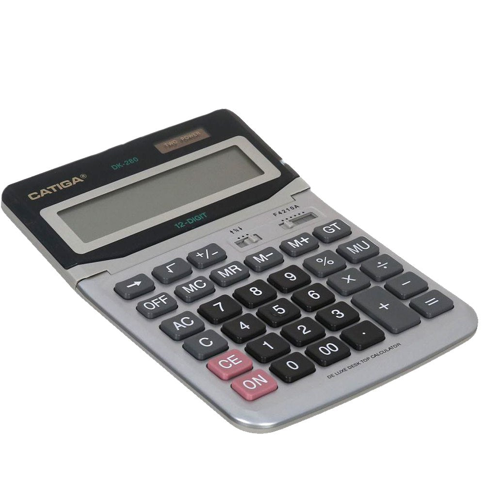 Catiga dk-280 electronic calculator two power and 12 digits with plast ...