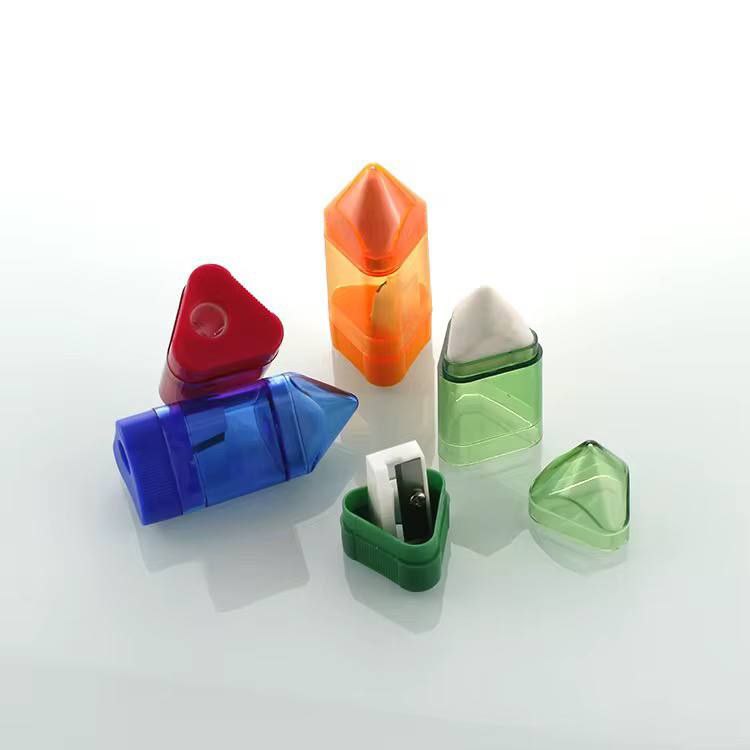 2 in 1 Triangle Sharpener & Eraser – Elite Stationery El Sahhar